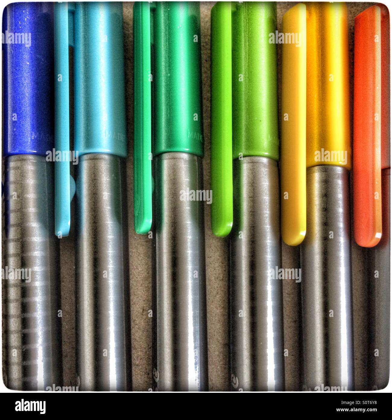 Colourful pen set Stock Photo - Alamy