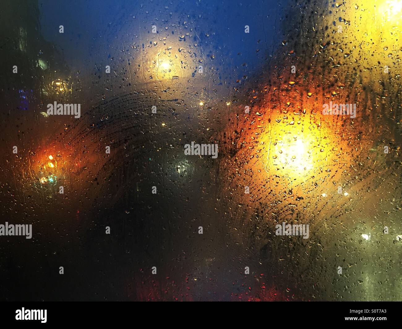 Street lights through wet window Stock Photo - Alamy