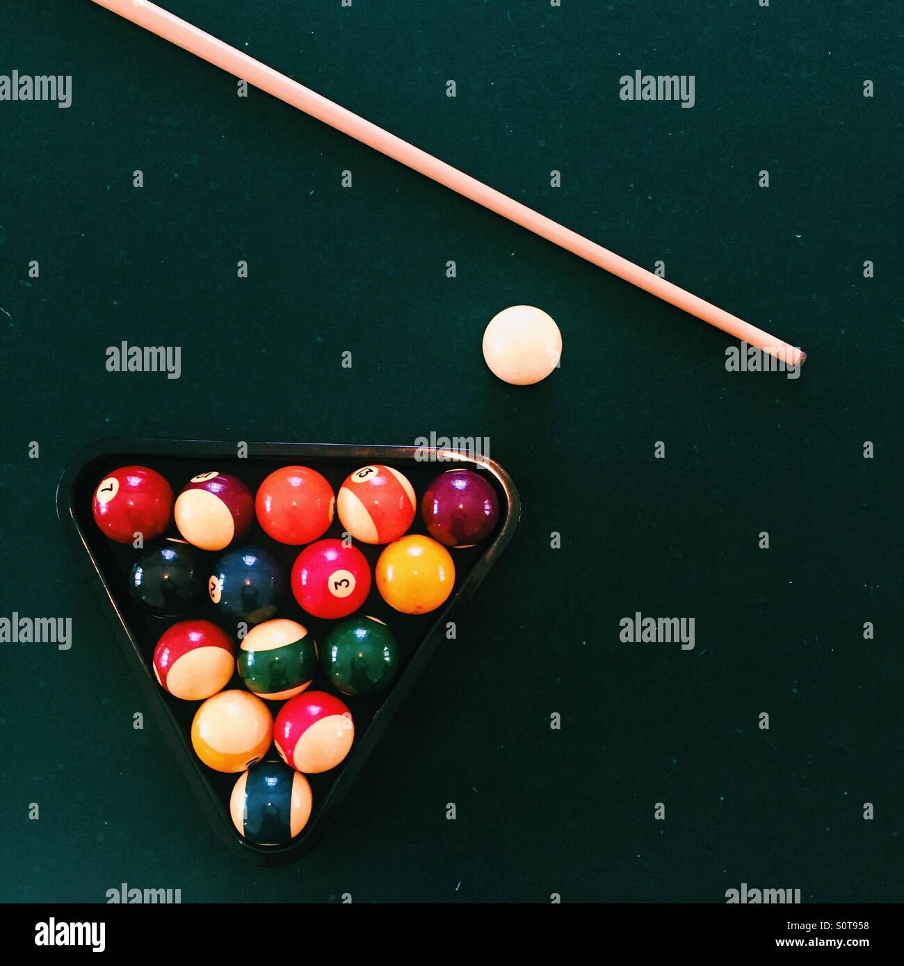 Arrangement on a pool table Stock Photo - Alamy
