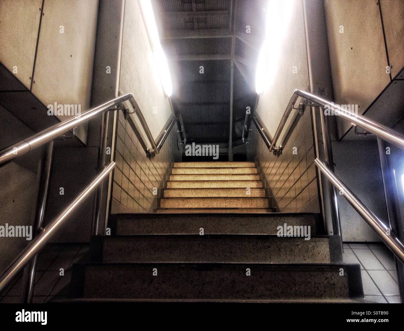 A staircase leading up Stock Photo - Alamy