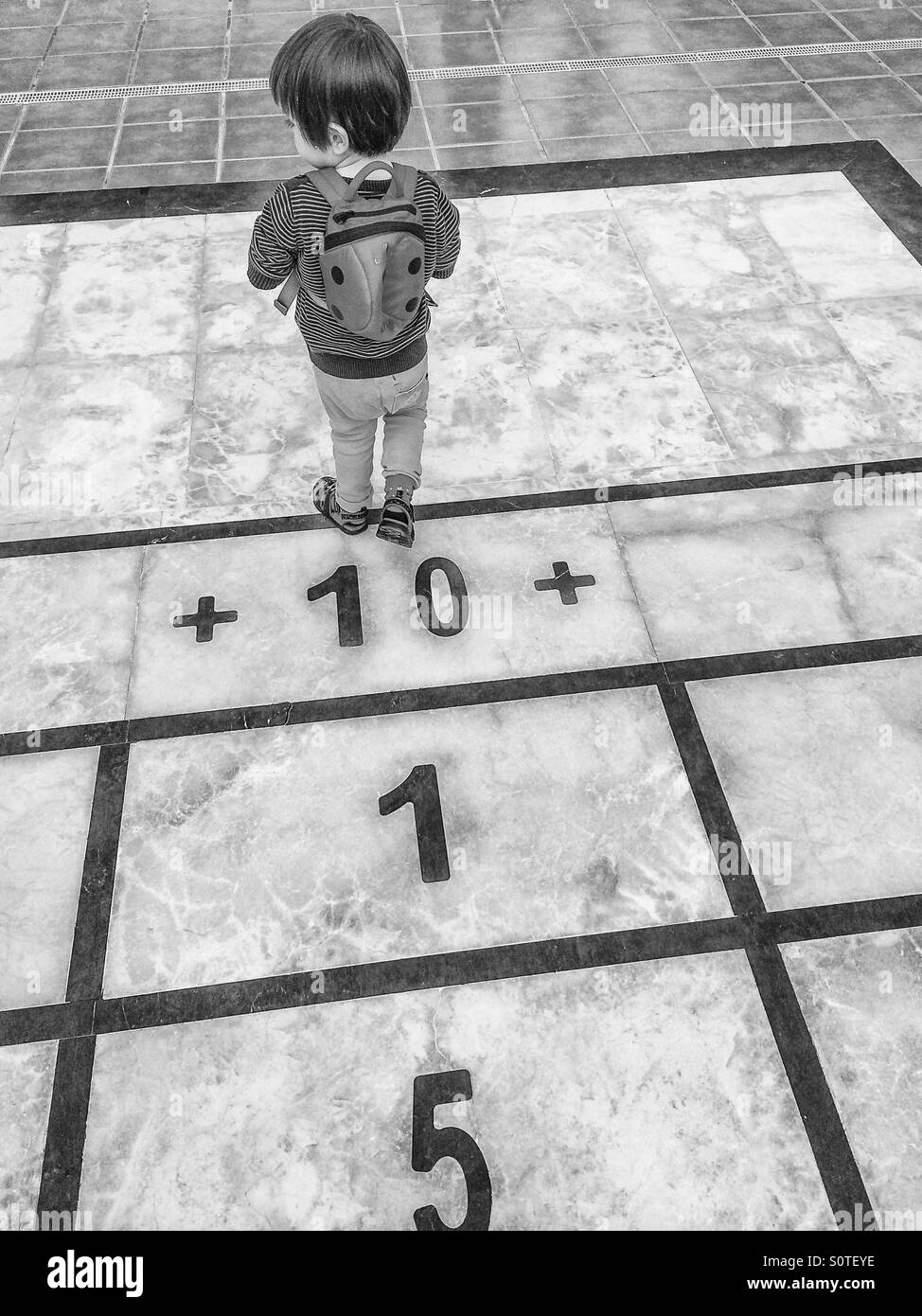 Boy counting Black and White Stock Photos & Images - Alamy