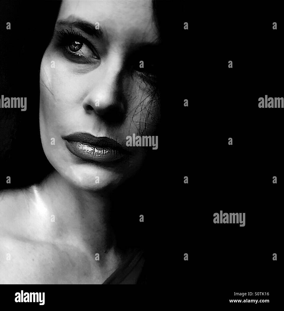 Closeup woman lips nose Black and White Stock Photos & Images - Alamy