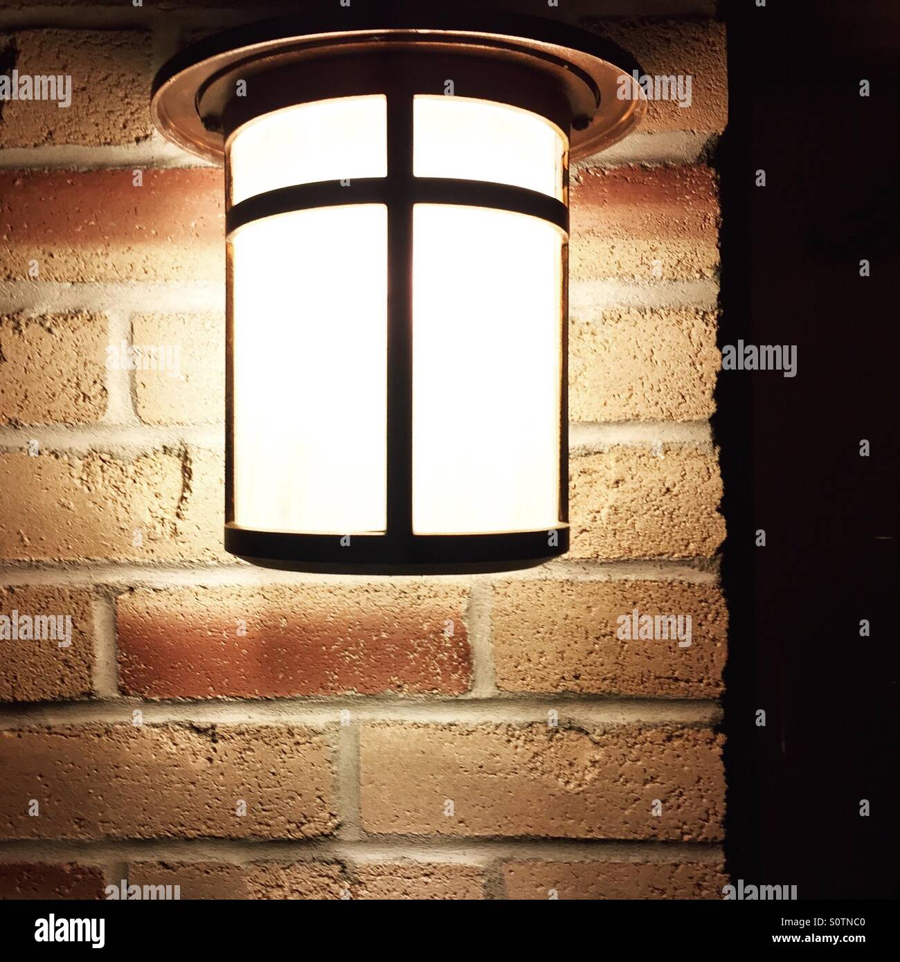 Light Lamp at Night Stock Photo - Alamy