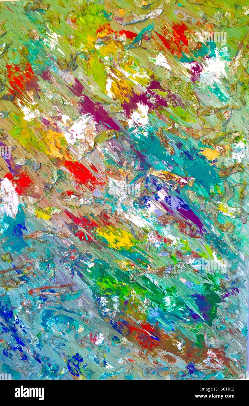 My painting using a pulled paint technique Stock Photo - Alamy