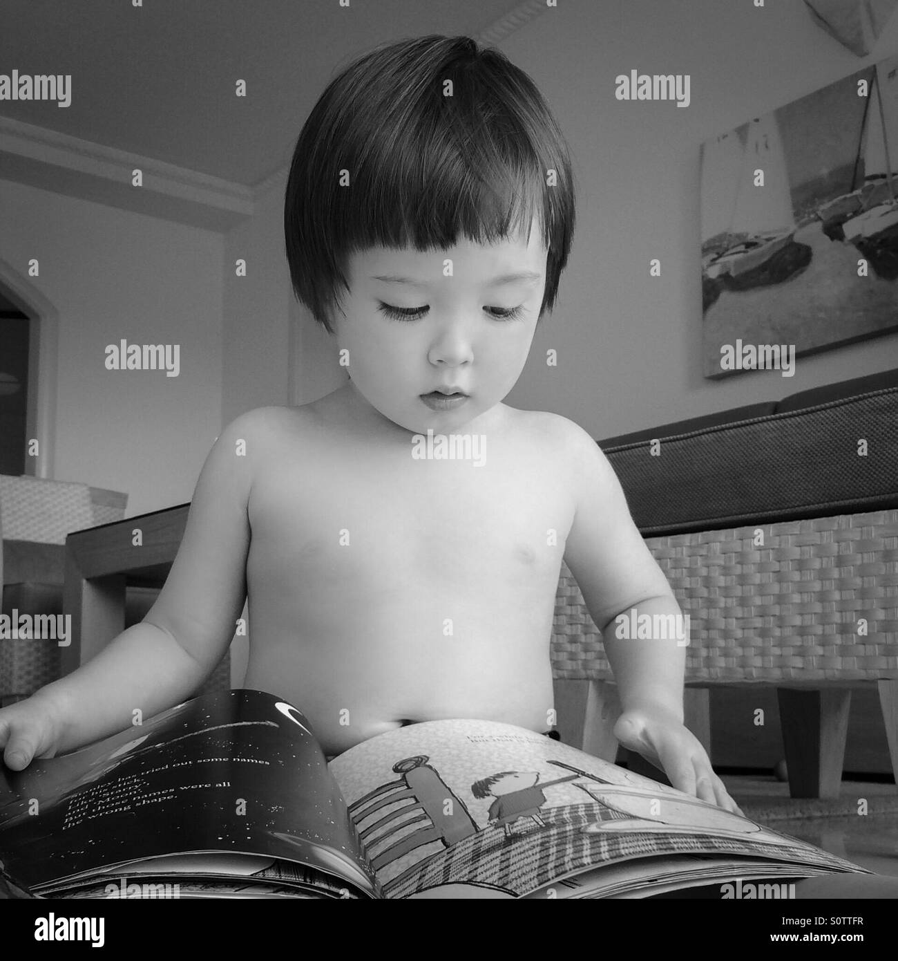 Children reading book Black and White Stock Photos & Images - Alamy