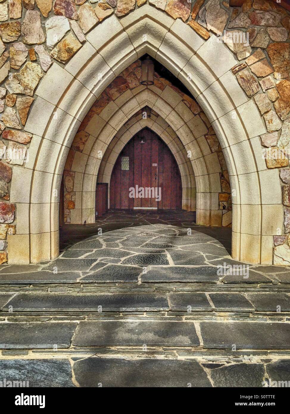 Wooden arch walkway hi-res stock photography and images - Alamy