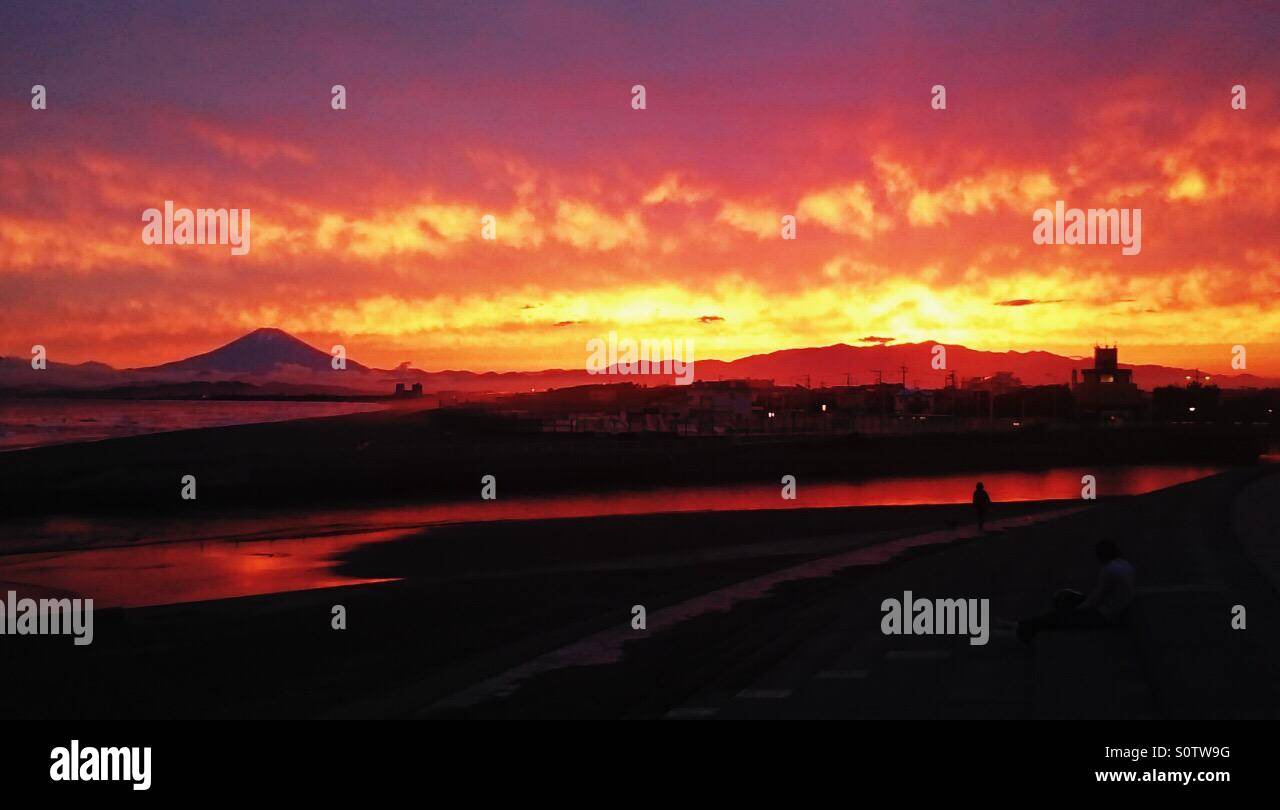 Beautiful sunset in Japan Stock Photo - Alamy