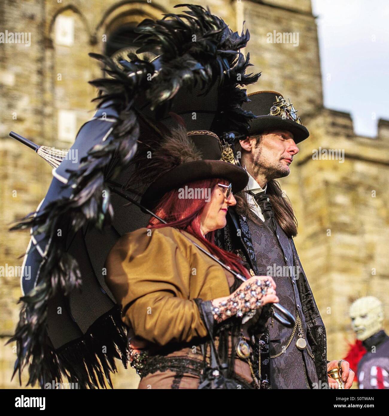 Couple in costume for the Whitby goth festival Stock Photo - Alamy