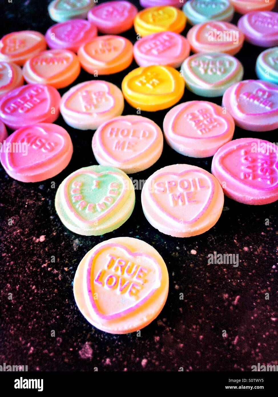 Love hearts valentines romance sweets hi-res stock photography and ...