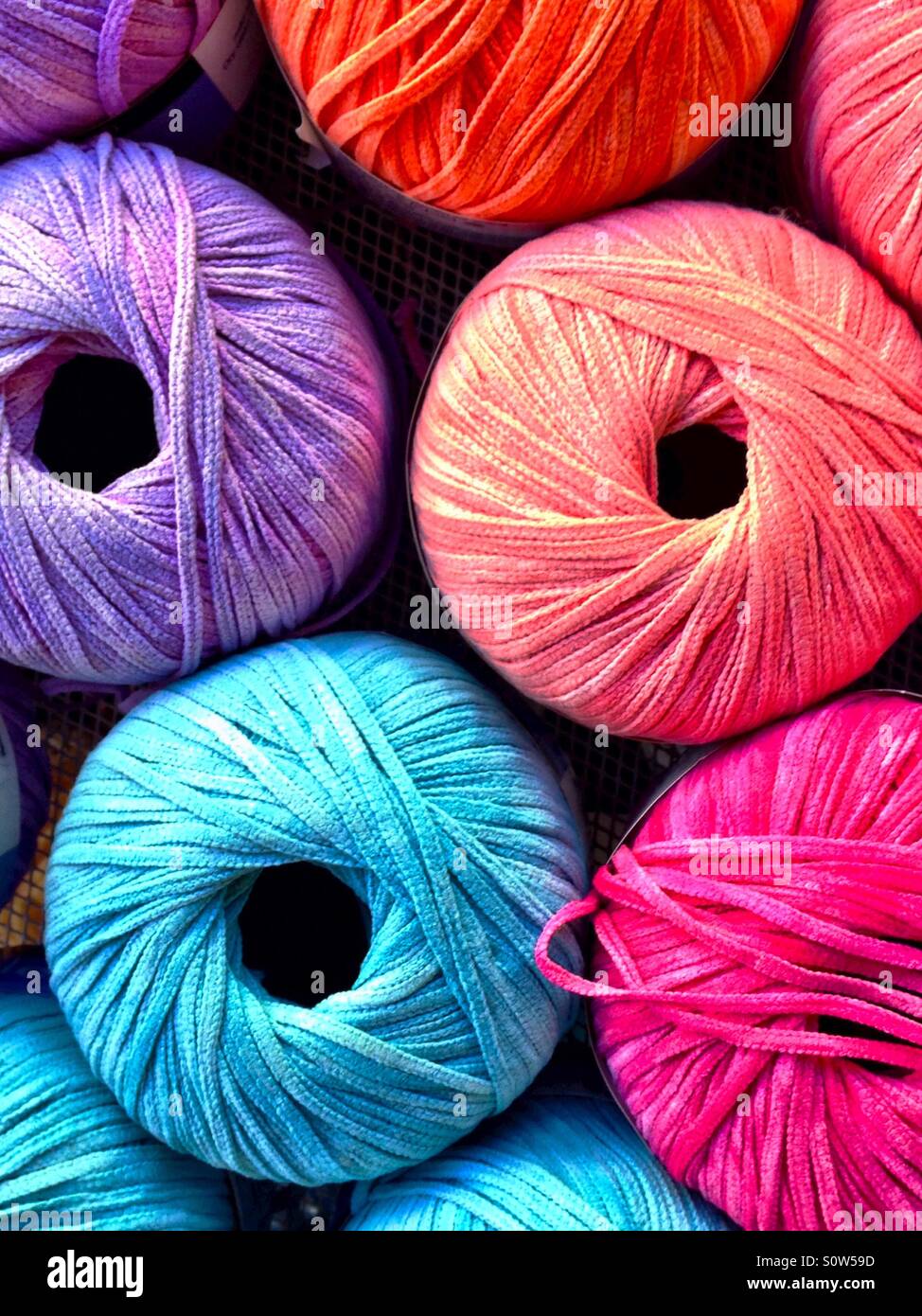 Colorful balls of yarn Stock Photo - Alamy