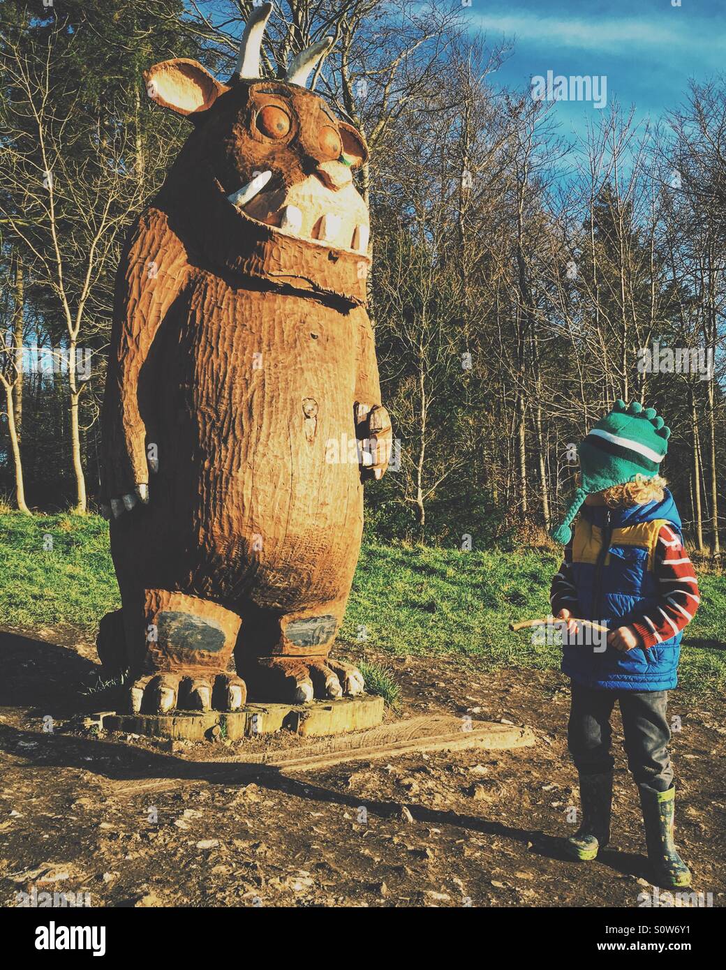Boy standing in front of The Gruffalo Stock Photo - Alamy