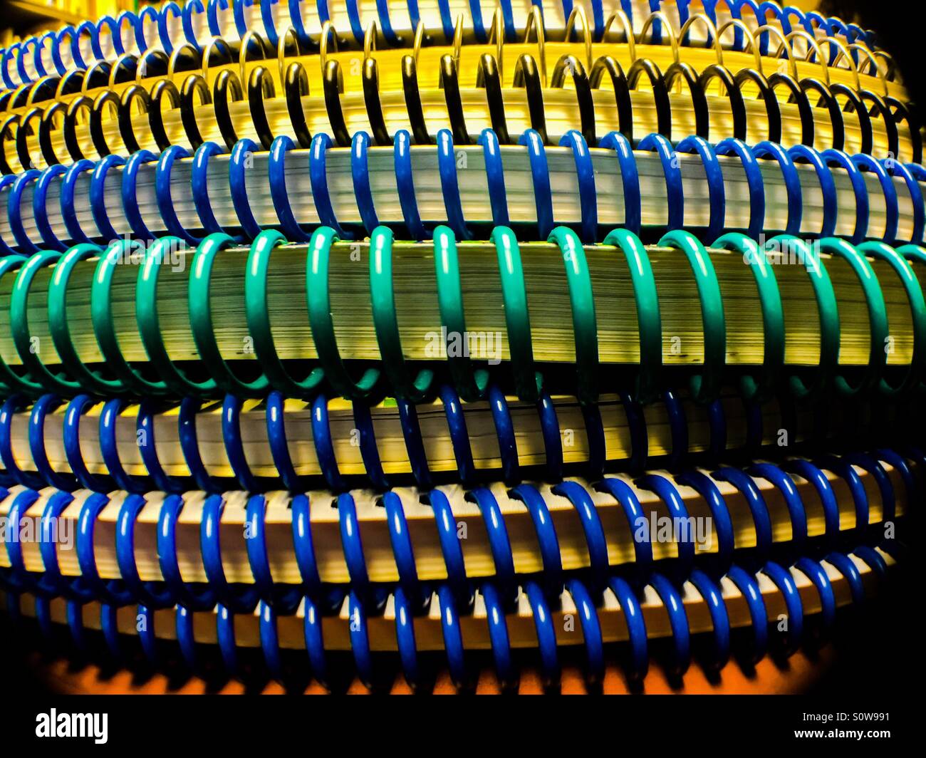 Stack of ring binders in many colours. Beautiful stationery. Spines ...