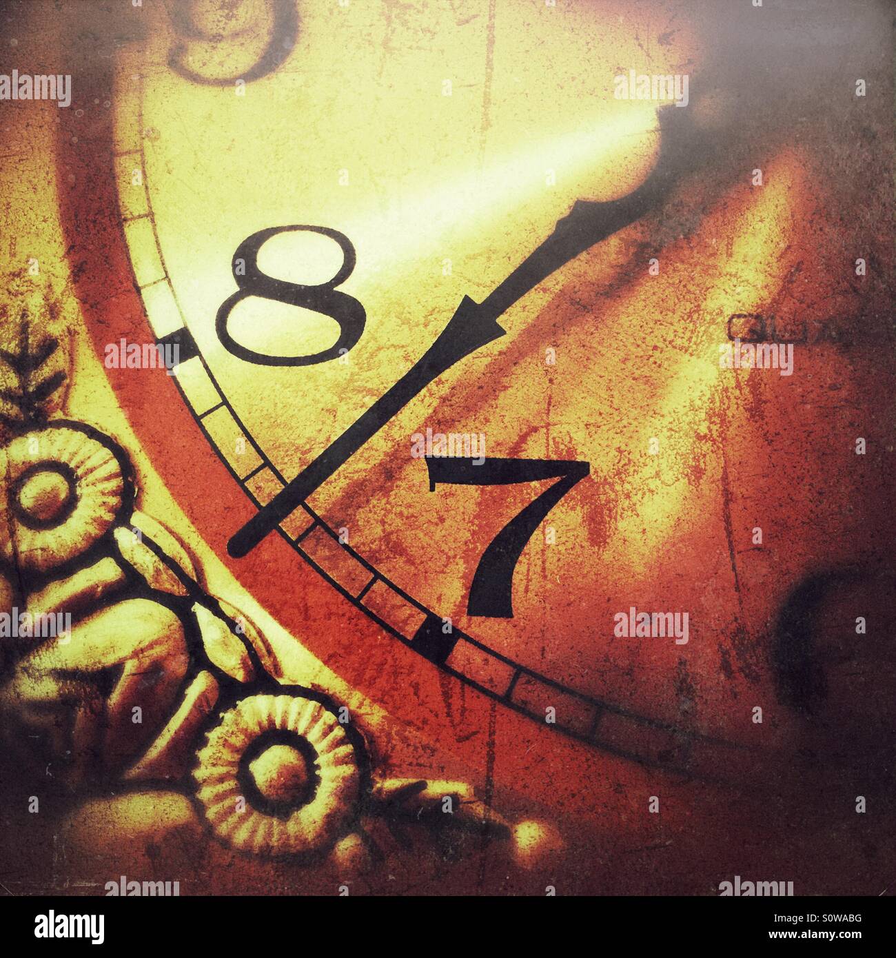 The numbers 7 and 8 on a clock Stock Photo - Alamy