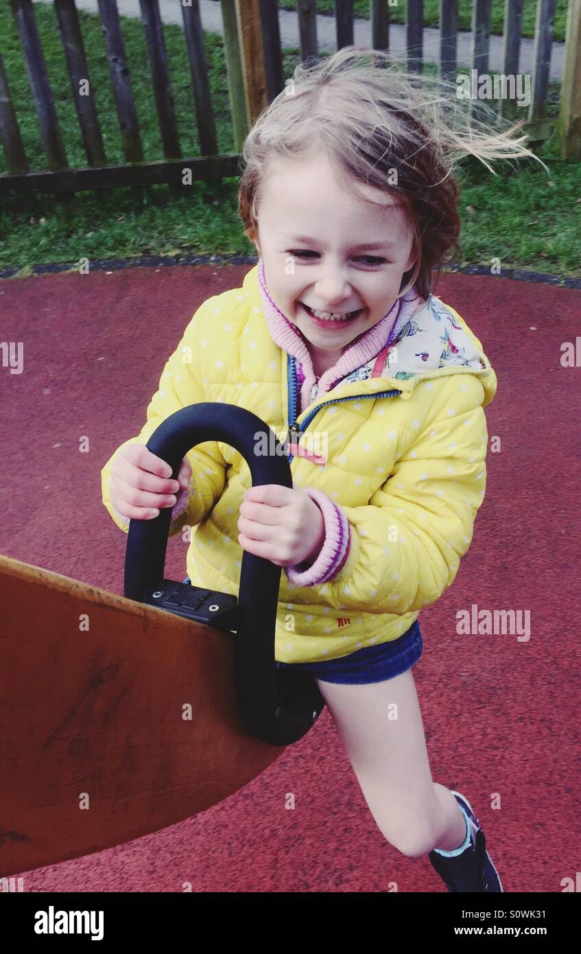 Happy going around Stock Photo - Alamy