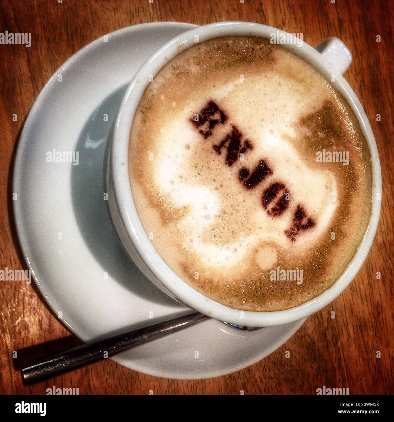 Enjoy a cup of coffee Stock Photo - Alamy