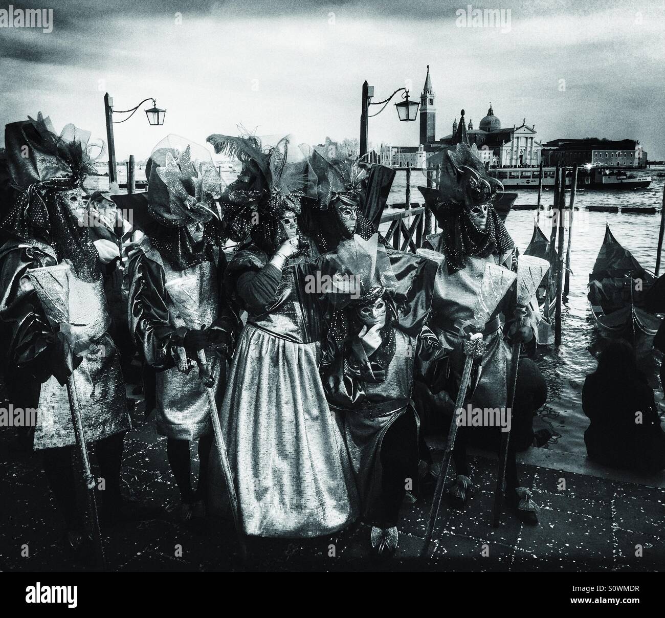 Group of people in masks and costume, Venice,Veneto,Italy Stock Photo ...
