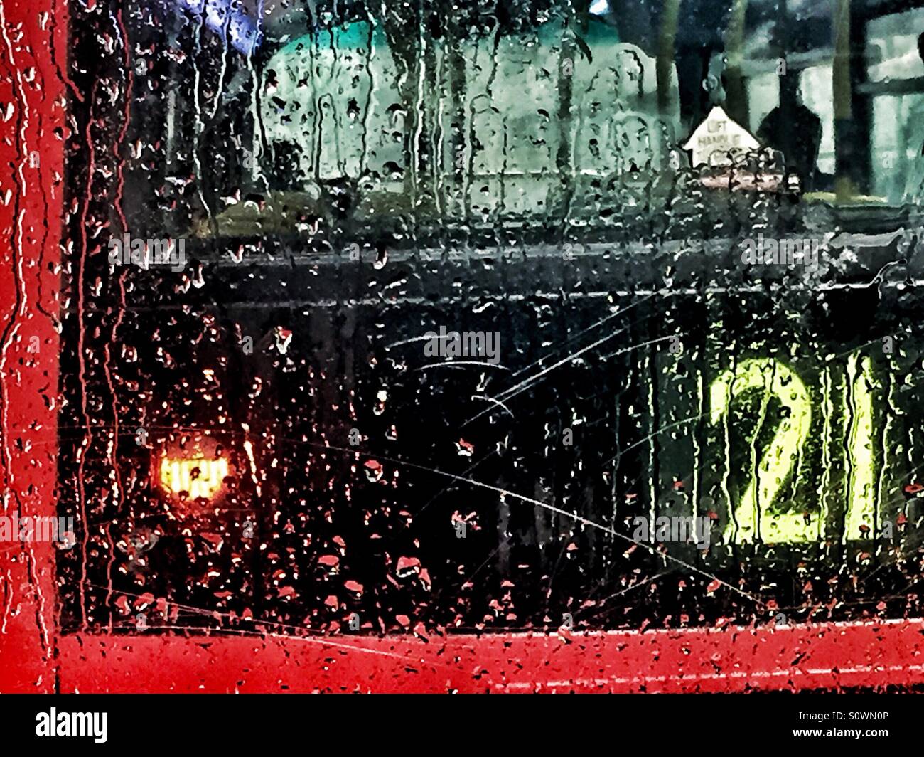 Top deck of a London bus on wet day Stock Photo - Alamy