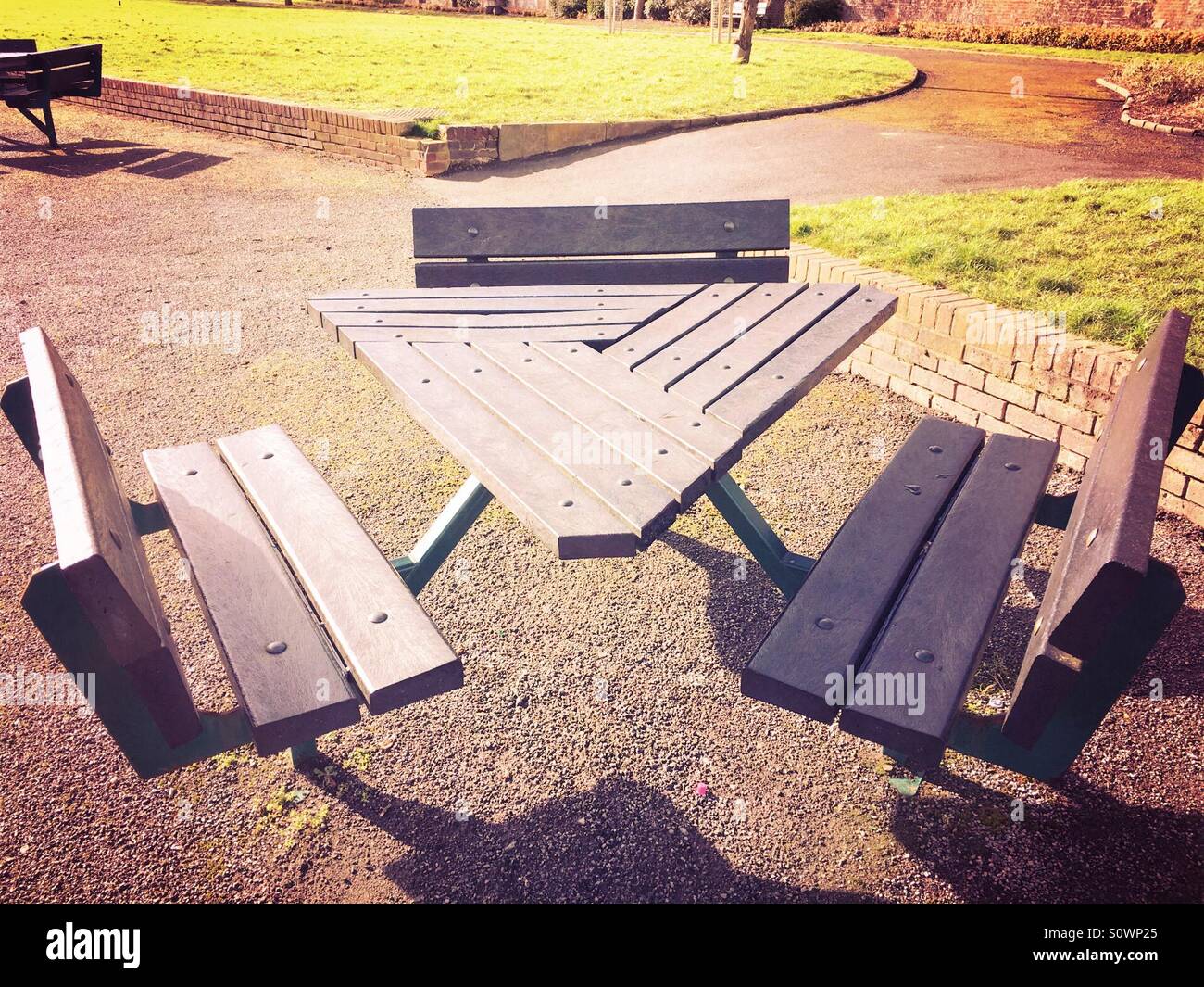 Three benches and seats hi-res stock photography and images - Alamy