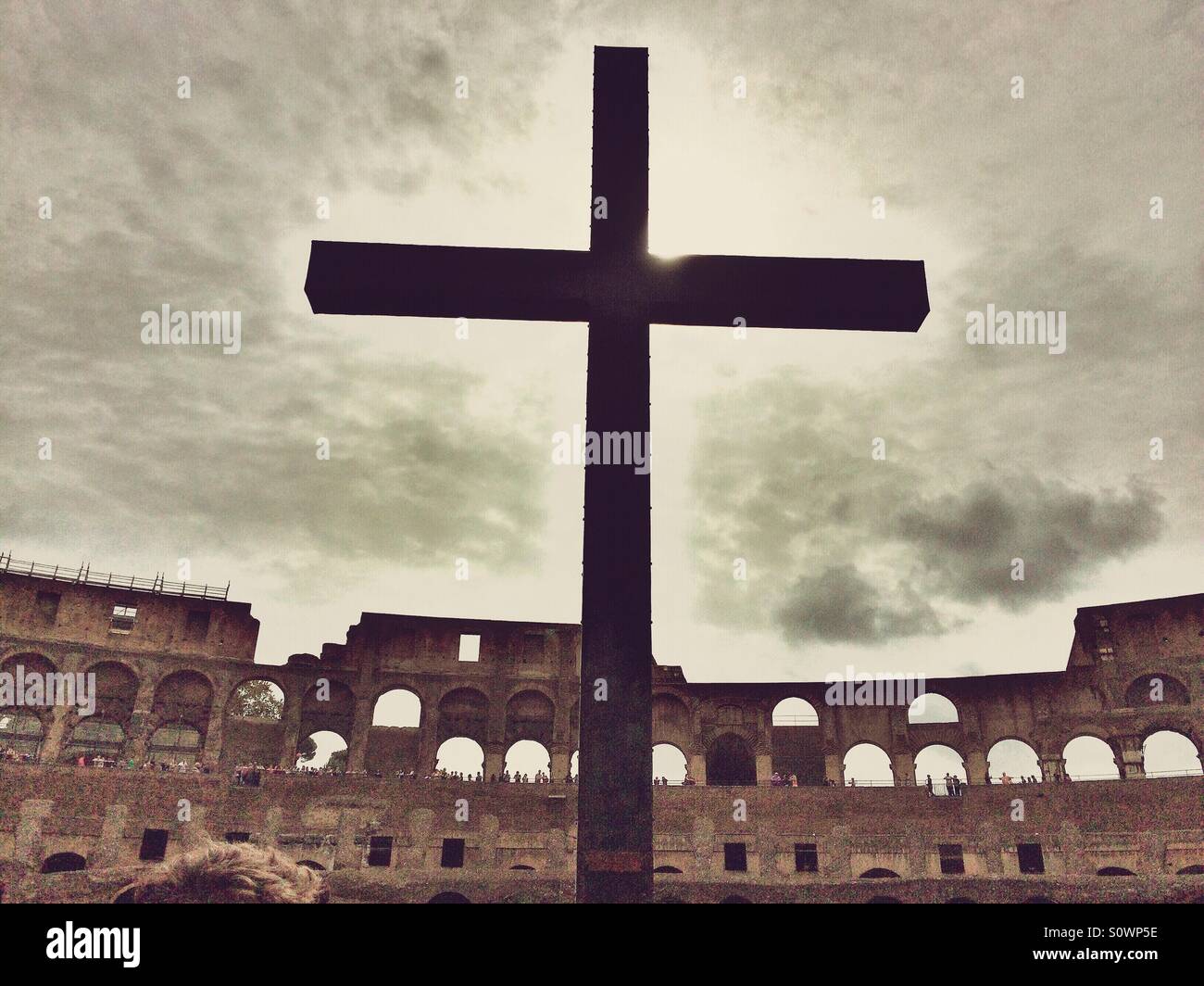 Cross at the colosseum Stock Photo - Alamy