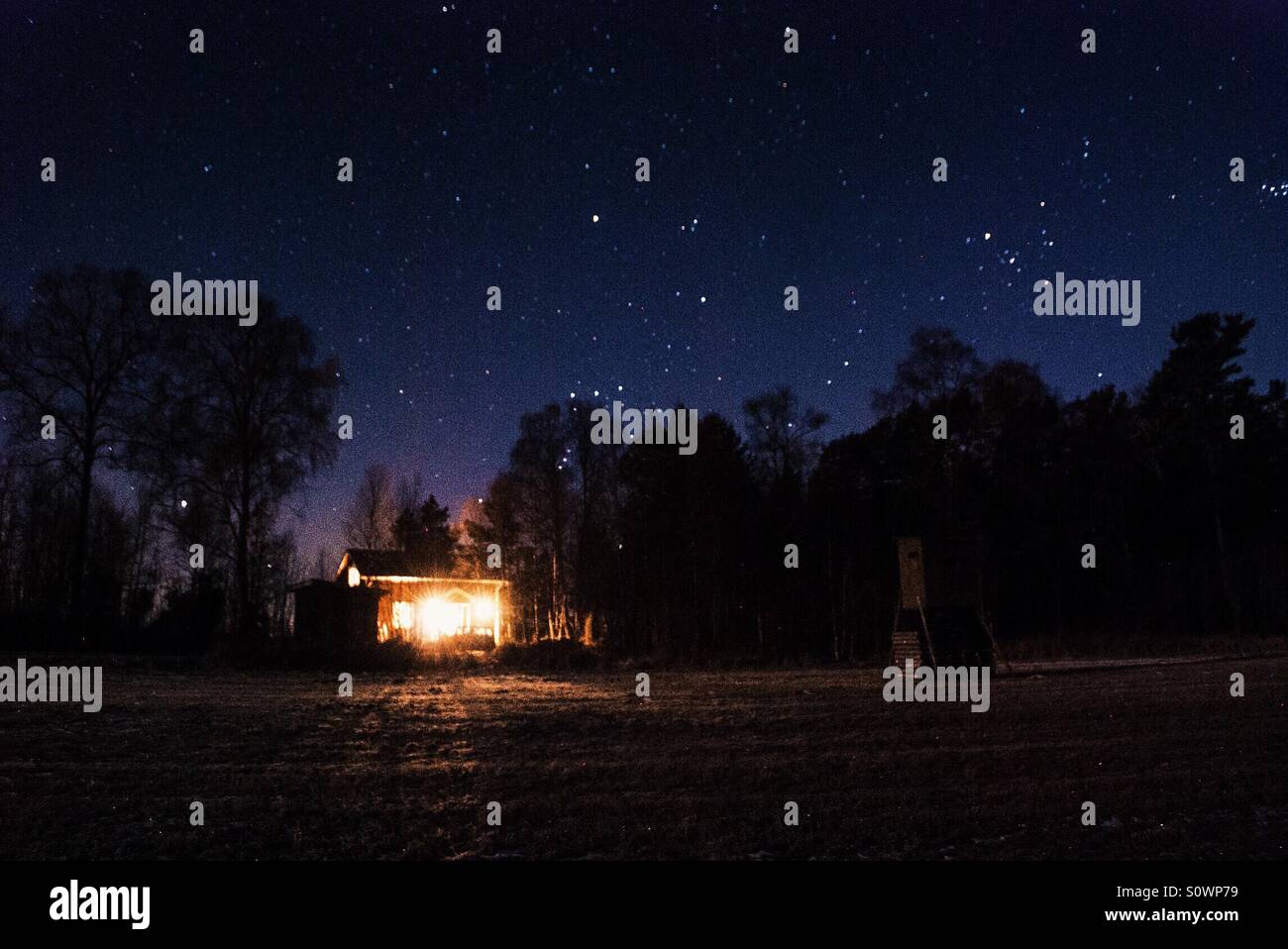 A beautiful night sky in Småland, Sweden Stock Photo - Alamy