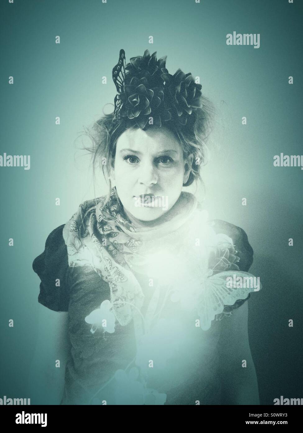 Dressed up woman in fancy dress Stock Photo - Alamy