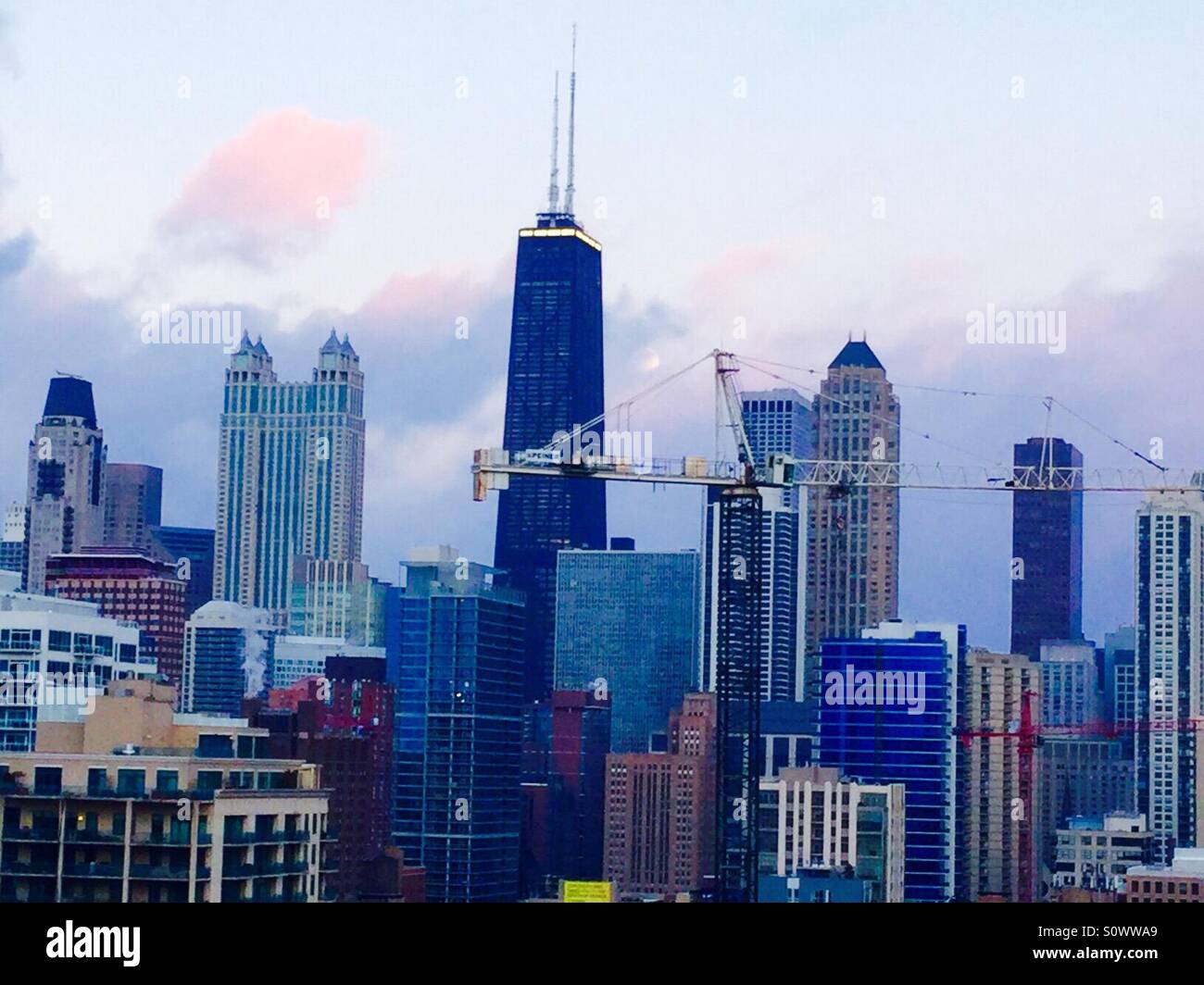 Chicago at dusk Stock Photo - Alamy