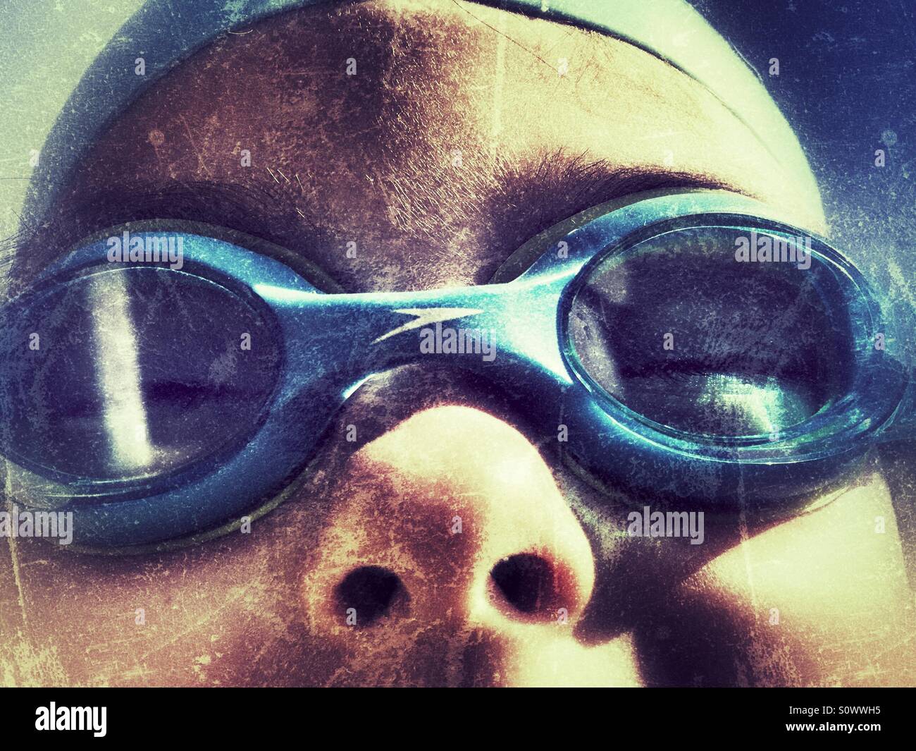 Face with goggles hi-res stock photography and images - Alamy