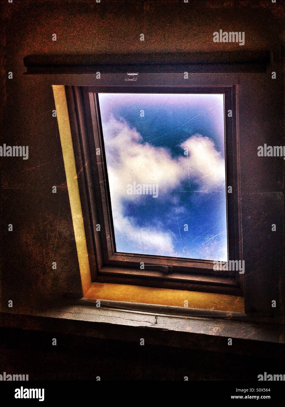 Attic window Sky Stock Photo - Alamy