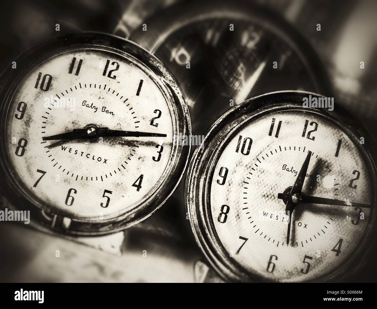 Vintage Baby Ben alarm clocks Stock Photo - Alamy