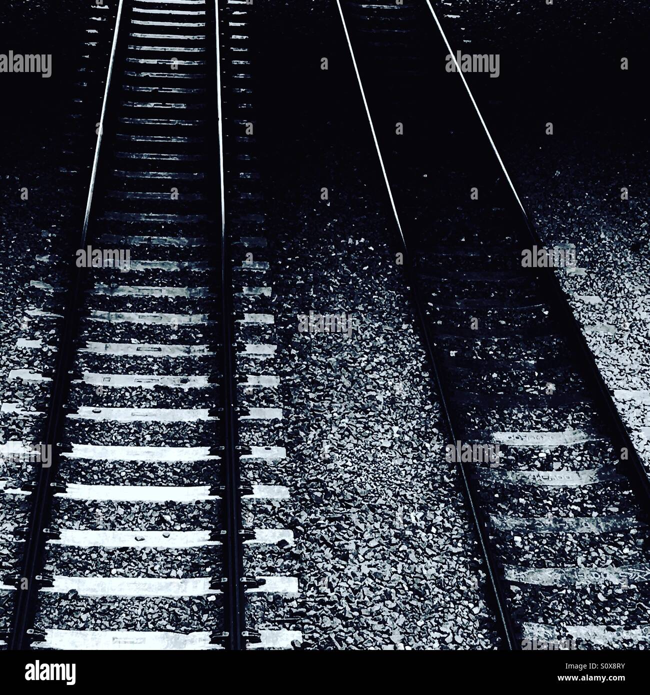 White train tracks hi-res stock photography and images - Alamy