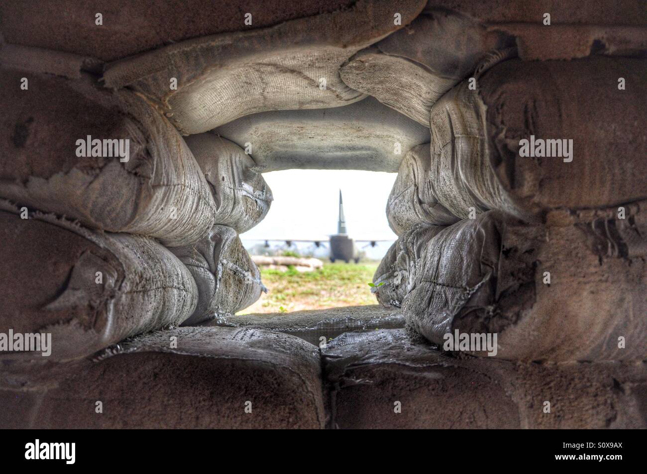 Bunker view khe sahn fire base Vietnam Stock Photo - Alamy