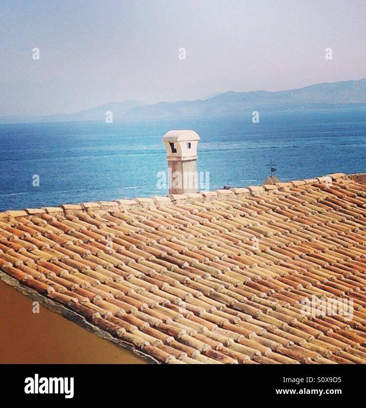 Greece, sea, rooftop hi-res stock photography and images - Alamy