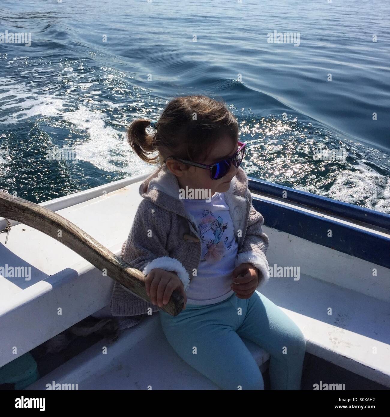 Fashion girl boat sea hi-res stock photography and images - Alamy