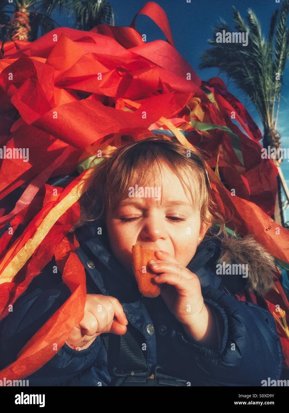 Baby eating cake outdoor Stock Photo - Alamy