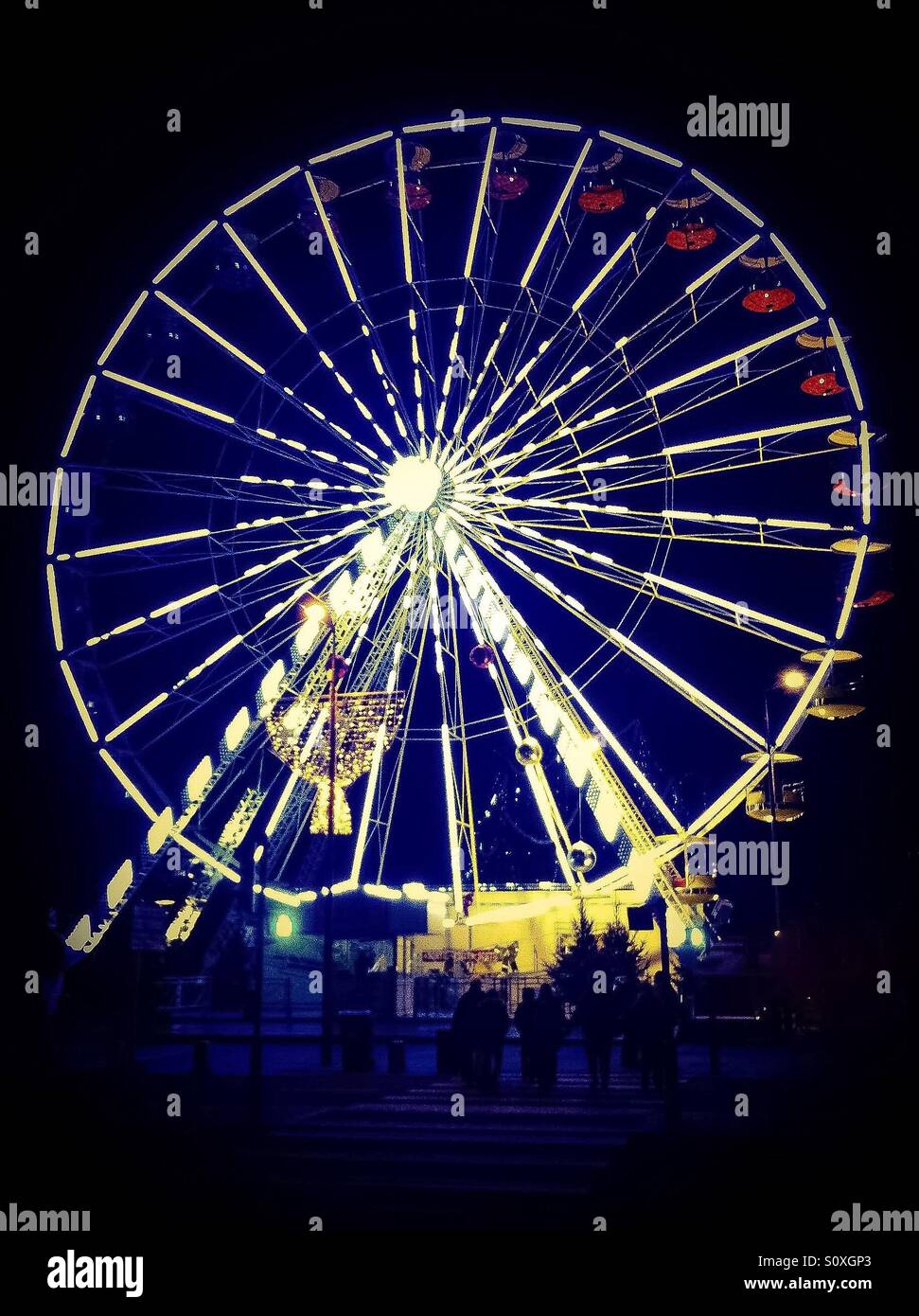 Ferris Wheel at night time Stock Photo - Alamy