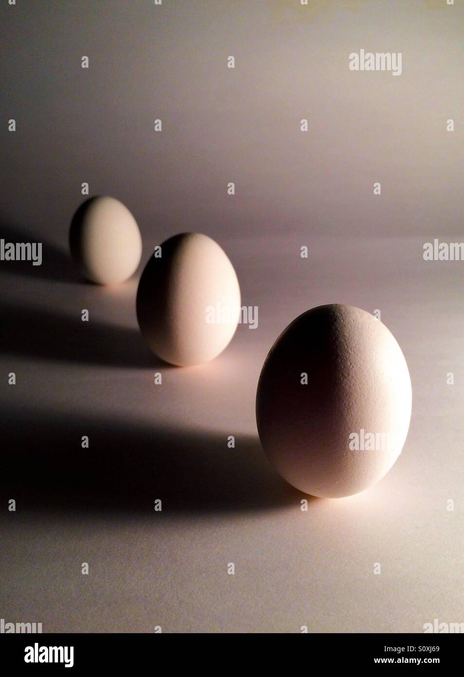 Whole white eggs standing upright hi-res stock photography and images ...