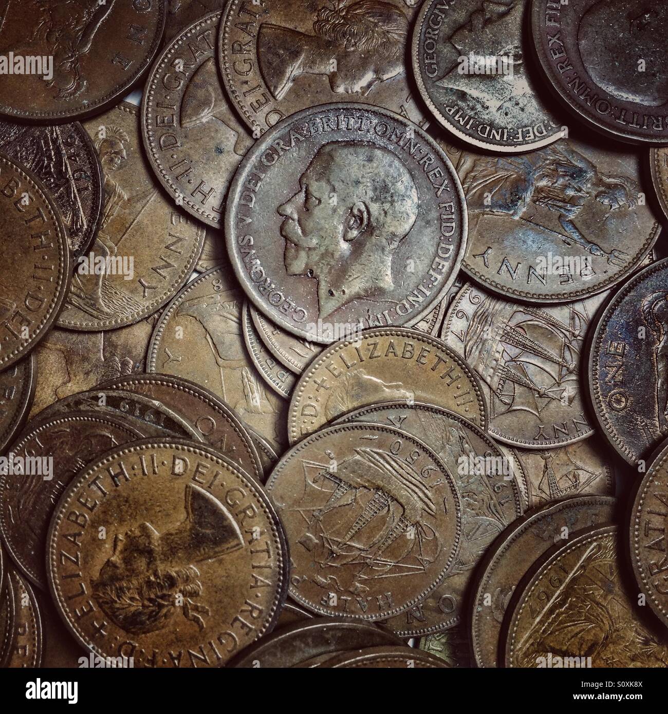 Old british coins hi-res stock photography and images - Alamy