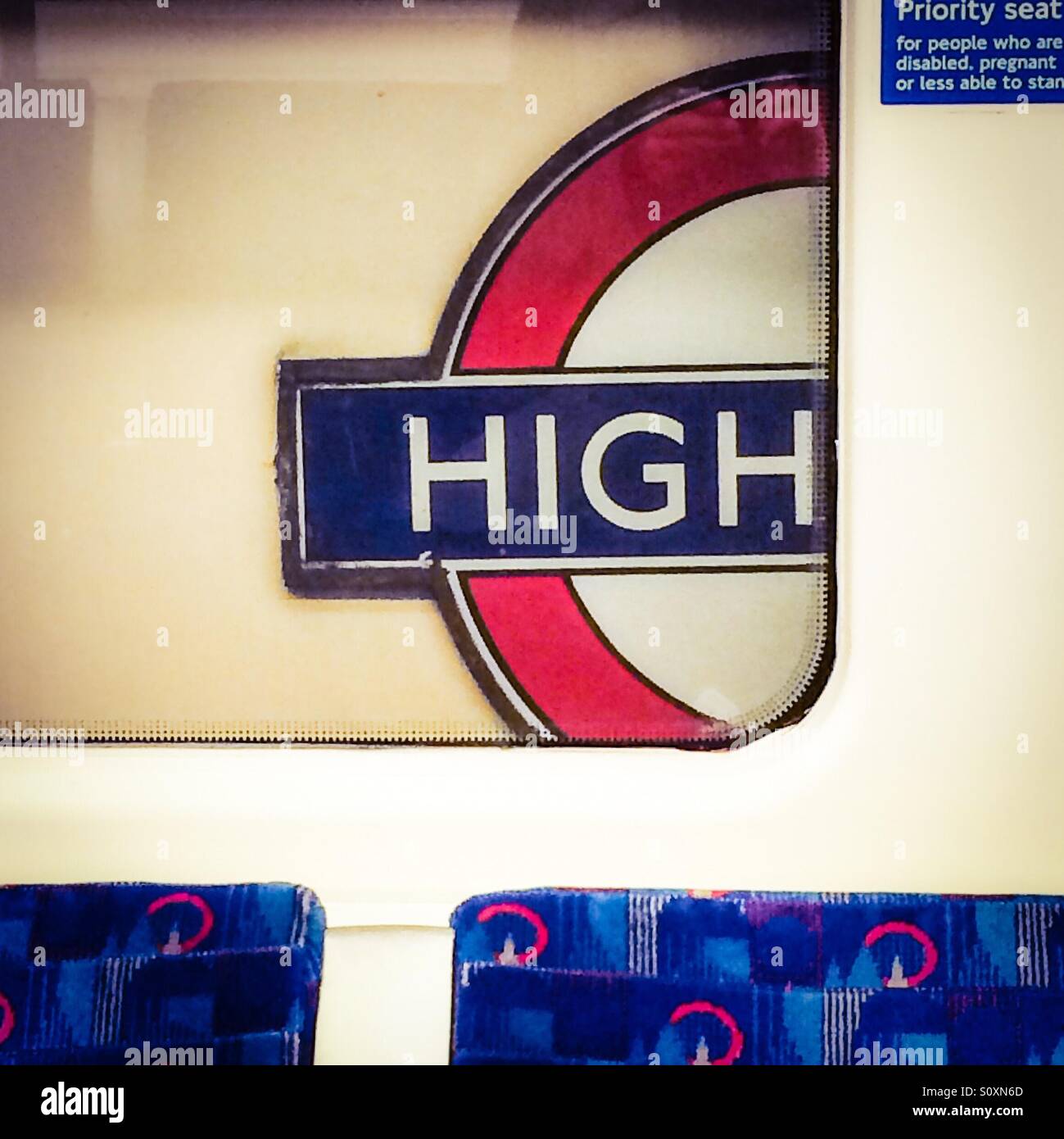 Tube sign seat hi-res stock photography and images - Alamy