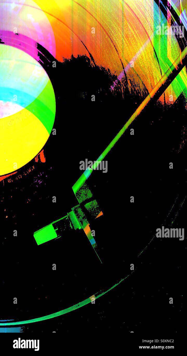 Vinyl record from overhead Stock Photo - Alamy