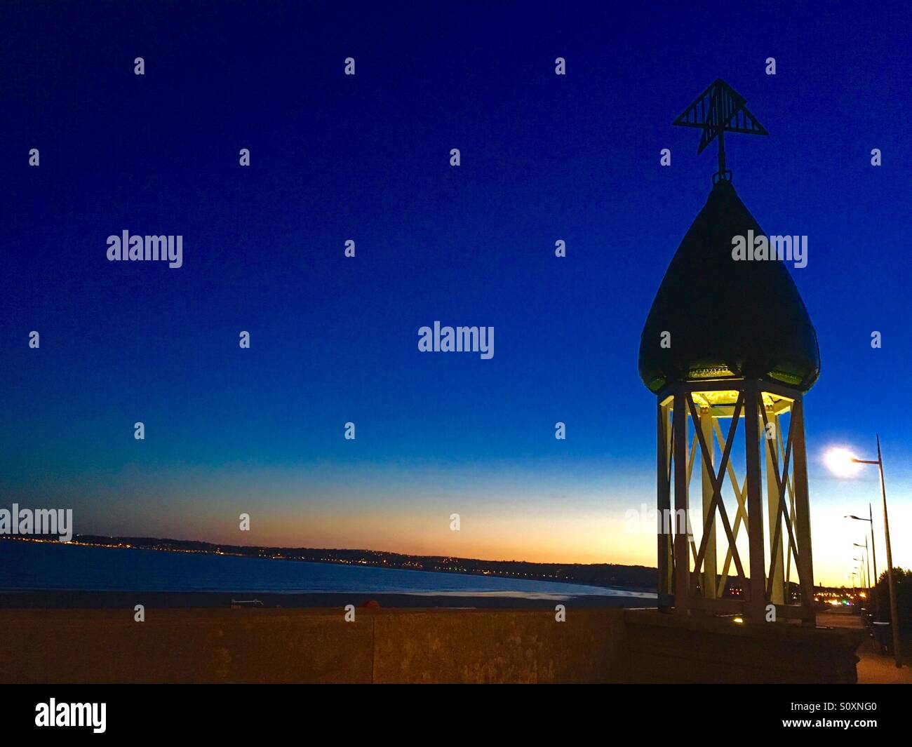 Sunset sky over Swansea seafront Stock Photo - Alamy