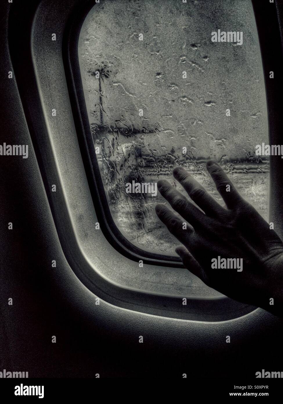 Hand and window hi-res stock photography and images - Alamy