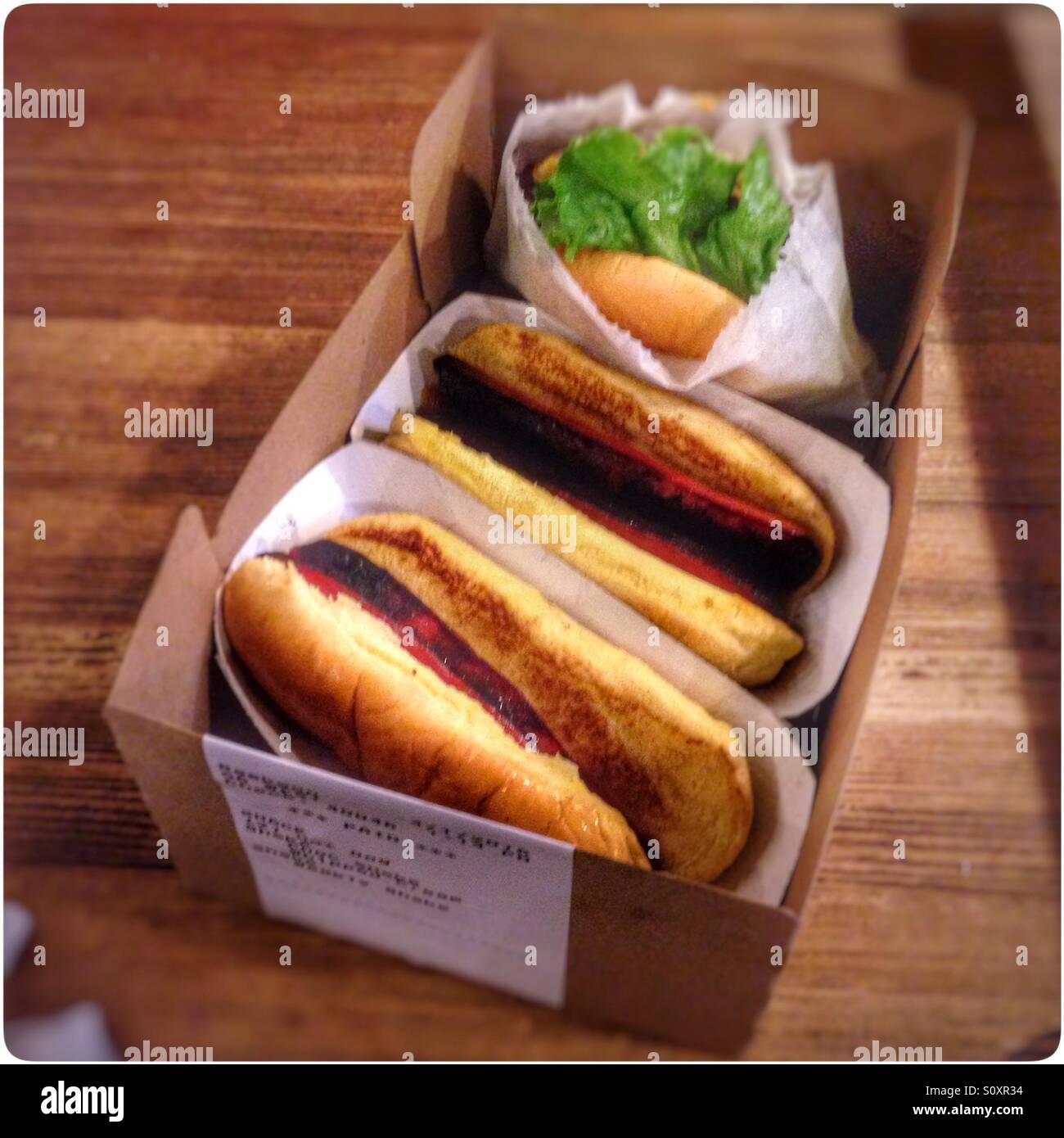 Hot dogs and a burger from Shake Shack in grand central station, New ...