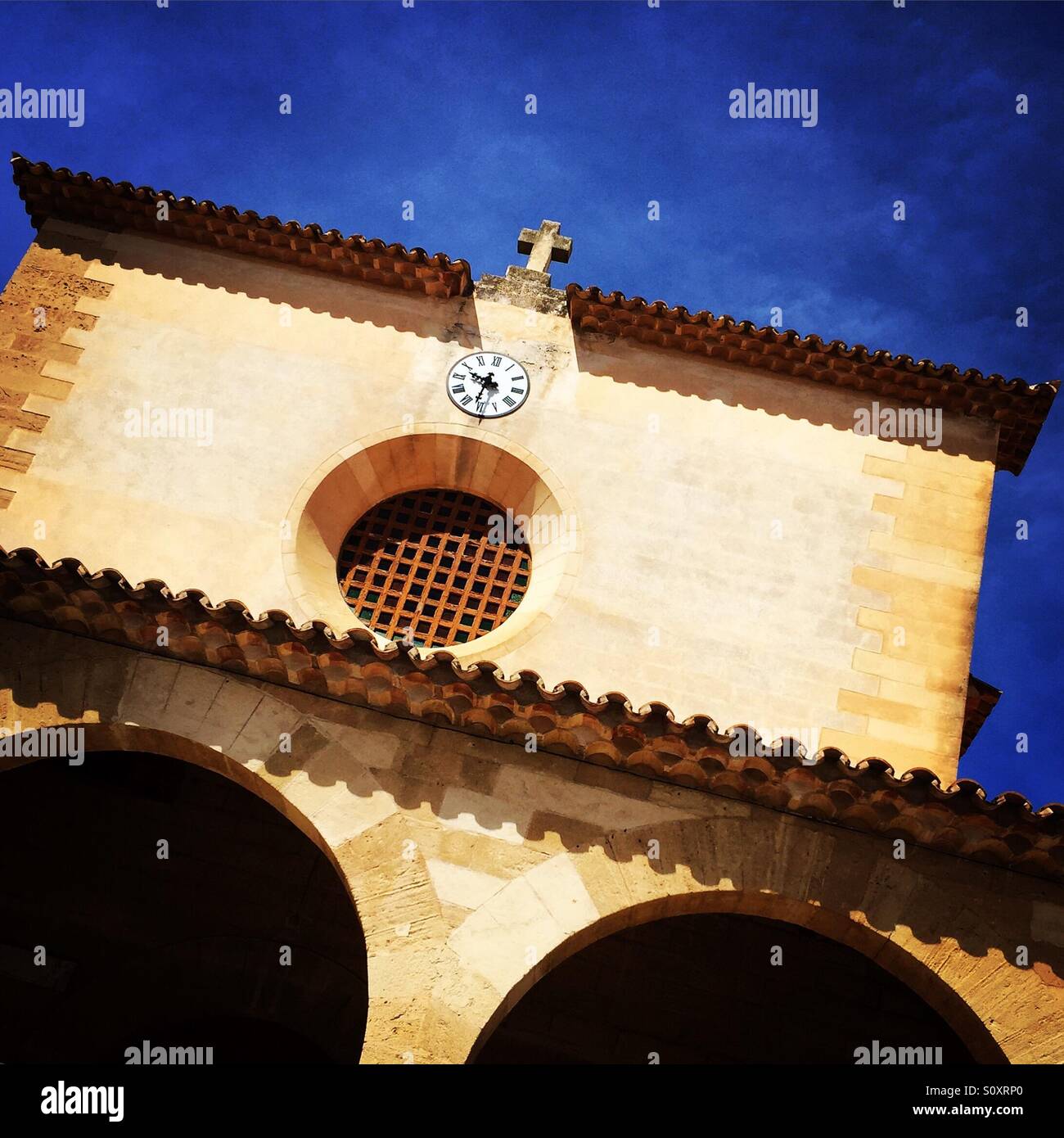 Puerto Pollensa church Stock Photo - Alamy