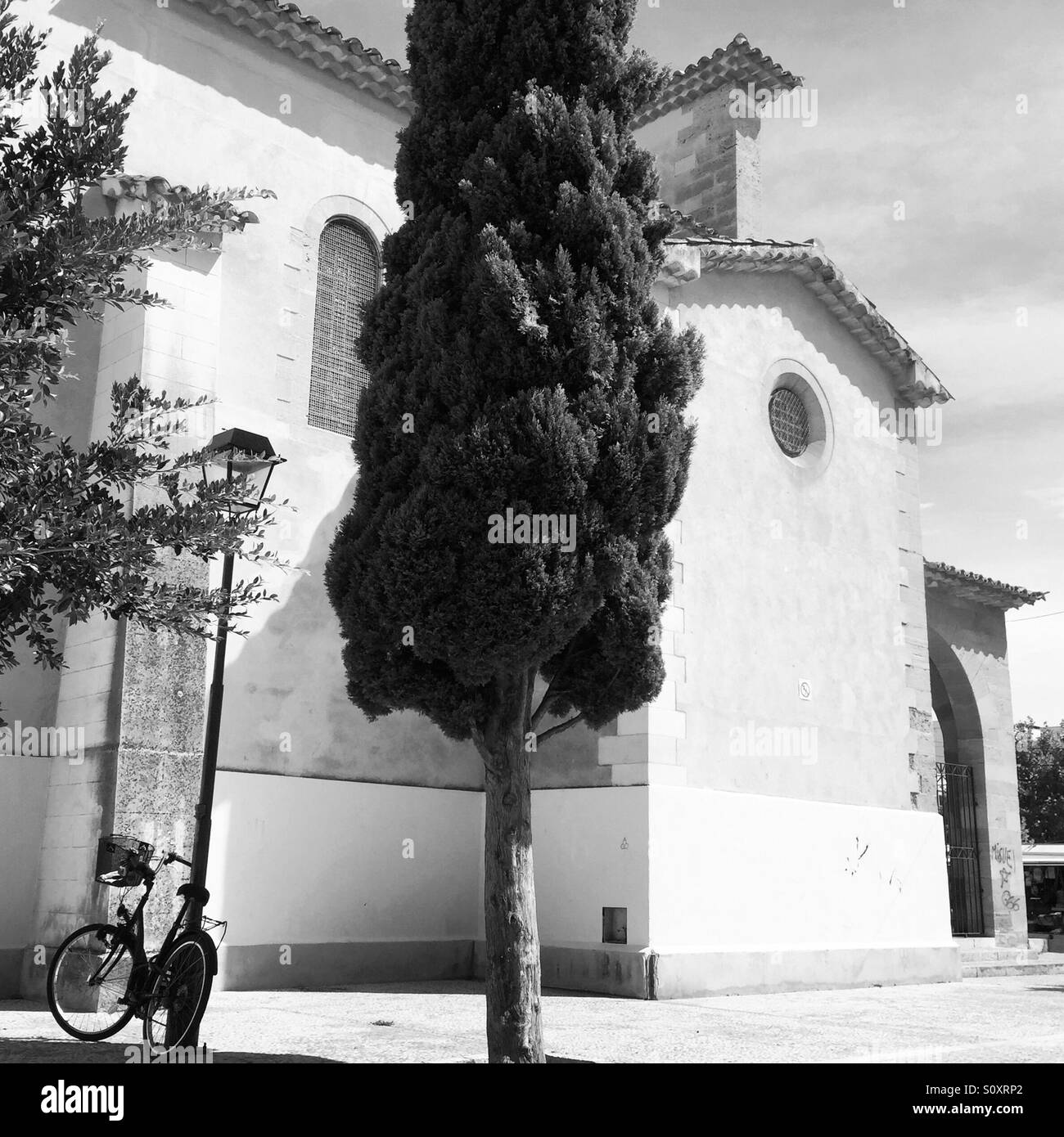 Puerto Pollensa church, Mallorca Stock Photo - Alamy