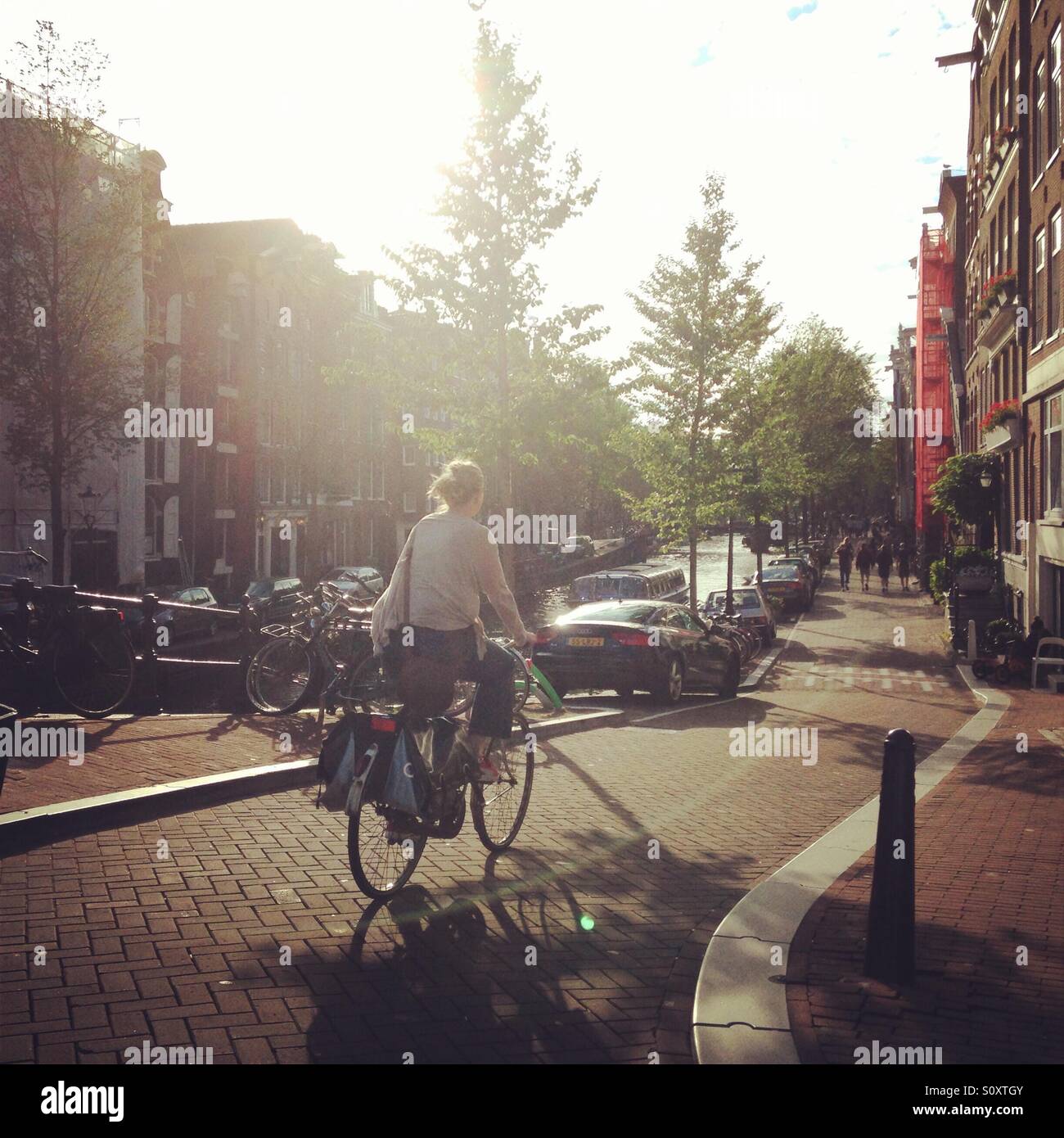 Cyclist lane amsterdam hi-res stock photography and images - Alamy