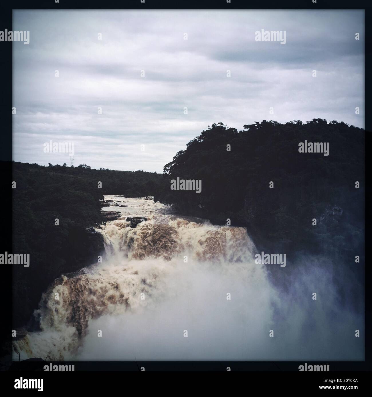 Zongo waterfall, Zongo, Democratic Republic of Congo Stock Photo - Alamy