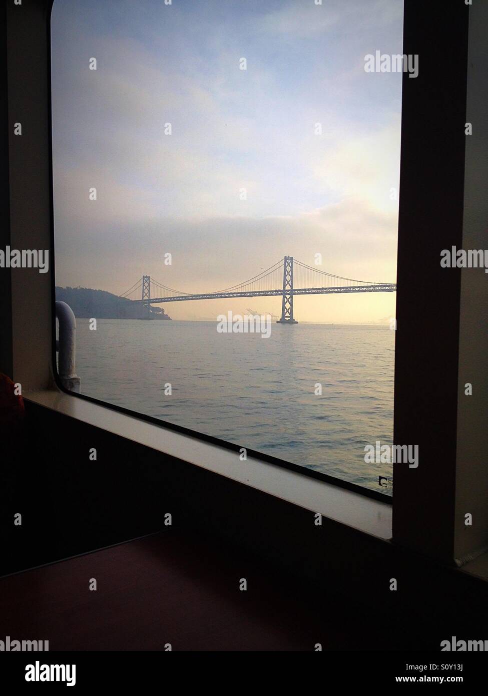 Looking out ferry boat window Stock Photo - Alamy