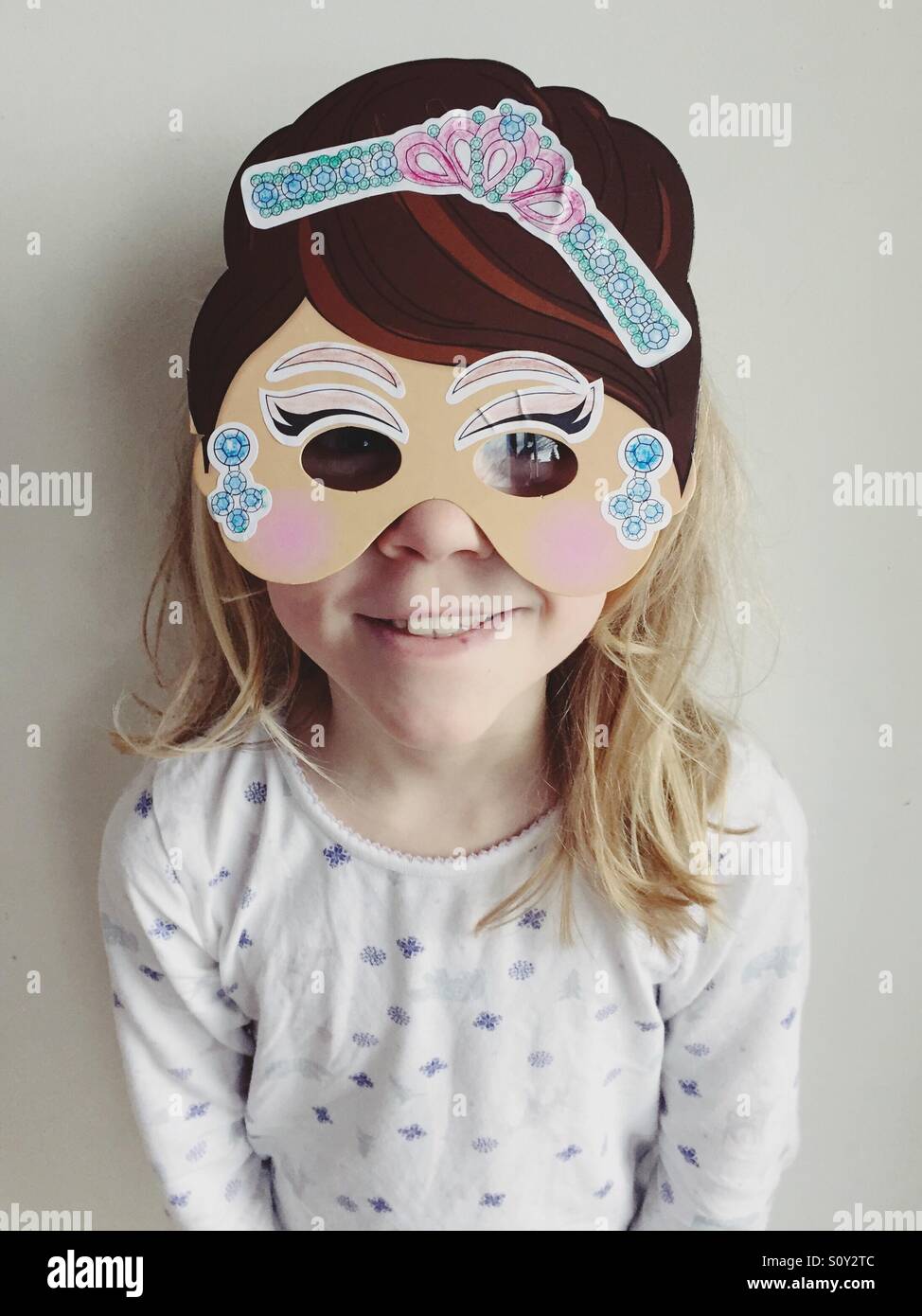Happy mask girl Stock Photo - Alamy