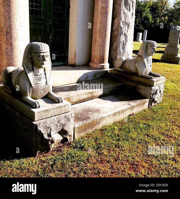 Egyptian Sphinx Mausoleum In Cemetery High Resolution Stock Photography ...