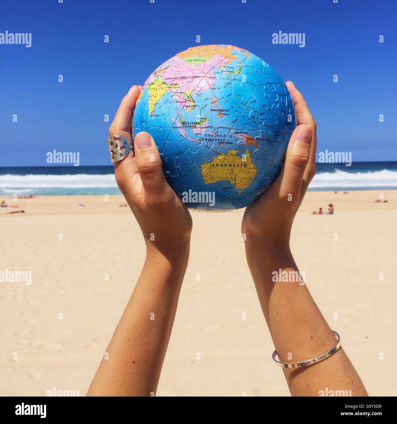 World globe beach ball hi-res stock photography and images - Alamy